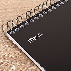 Mead Cambridge , Top Wirebound Spiral Notebook, College Ruled Memo NotePad, Stiff Back, Durable Cover Business Journal, 8-1/2" x 11", 70 Double-Sided Sheets, Navy (59882), White