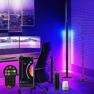 AKEPO Floor Light Smart RGBIC Music Melody Corner Floor Lamp, APP/Remote/Voice Control Dimmable Rhythm Pickup Light for Game Room, Bar, TV, Bedroom, Party (Compatible with Alexa & Google Assistant)