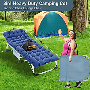 Barbella Oversized Heavy Duty Tanning Chair, Folding Beach Lounger with Face Arm Hole, Adjustable 5-Position Patio Chaise Lounge Chairs, Outside Sunbathing Lounge Chair for Patio, Poolside, Lawn