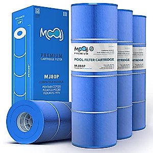 MOAJ Premium Pool Filter 4-PACK Replaces Pentair CCP320, Clean And Clear Plus 320, R173573, 160340, PCC80, PCC80-PAK4, Filbur FC-1976, Unicel C7470, Crystal Water 325 | 20 1/16" x 7" | Asepsis-Infused