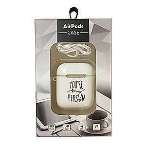 Jaustee You're My Person AirPods Case Protective Cover Skin - Greys Anatomy White Premium Hard Shell Accessories Kits for Apple 2 &1- Matching Anti-Lost Hook Your Gifts (White-1)