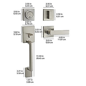 Amazon Basics Contemporary Single Cylinder Door Handleset with Stamford Lever - Satin Nickel