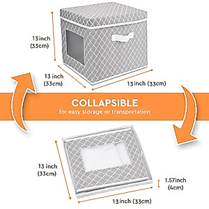 Keaxinty 13 inch Fabric Bin with Lid, 3 Pack of Cube Storage Bins, Foldable Organizer to Store Toys,Towels,Clothes,Books in Home, Shelves,Bedroom,Office