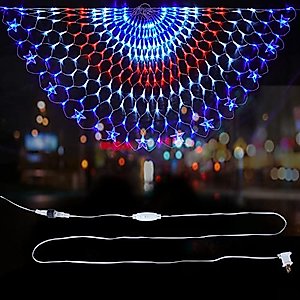 FAMILy LED American Christmas Lights Pleated American Flag Lights 4 x 2 Feet Patriot Decorations Holiday, Garden, Indoor and Outdoor Waterproof Flag Lights （1Pack）