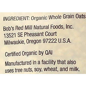 Bob's Red Mill Organic Quick Cooking Rolled Oats (32 Ounce, Pack of 2)