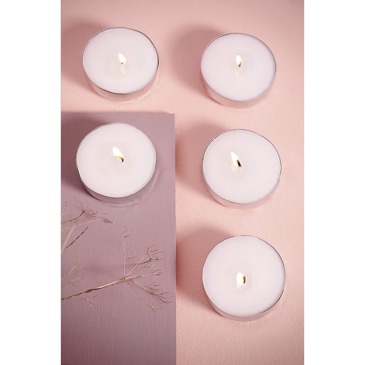 Bolsius Tealight Candles - Clear Cup - White - Box of 24 Transparent Tealights - Long Burning Time of 6 Hours - Interior Decoration - Unscented - Smokeless - Includes Natural Vegan Wax - No Palm Oil