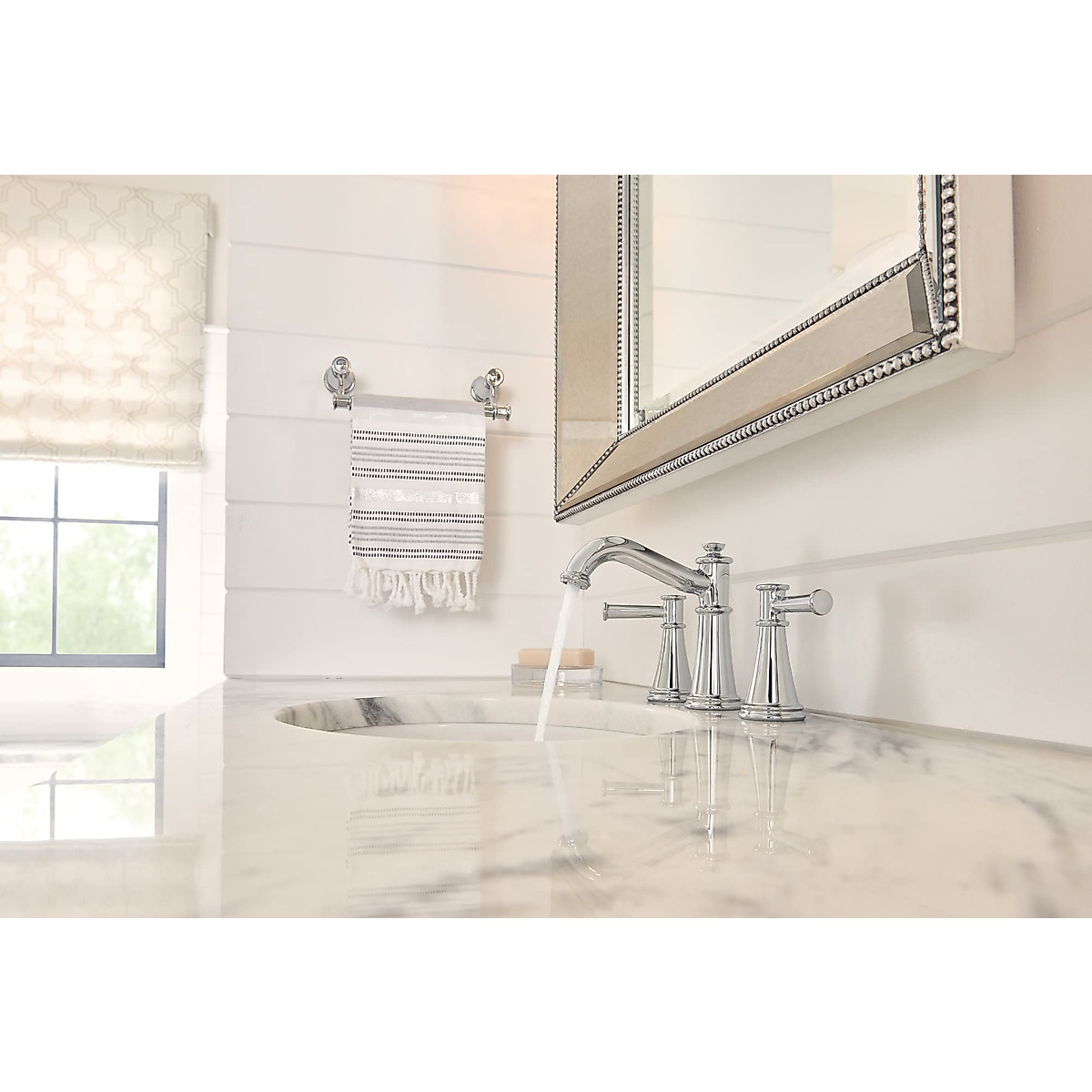 Moen Belfield Oil Rubbed Bronze Two-Handle 8-Inch Widespread Bathroom Faucet Trim Kit, Valve Required, T6405ORB