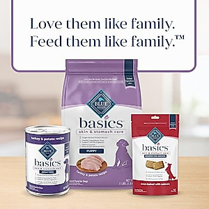Blue Buffalo Basics Puppy Dry Dog Food for Skin & Stomach Care, Limited Ingredient Diet, Made in the USA with Natural Ingredients, Turkey & Potato Recipe, 4-lb. Bag