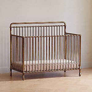 NAMESAKE Winston 4-in-1 Convertible Metal Crib in Vintage Gold, Greenguard Gold Certified