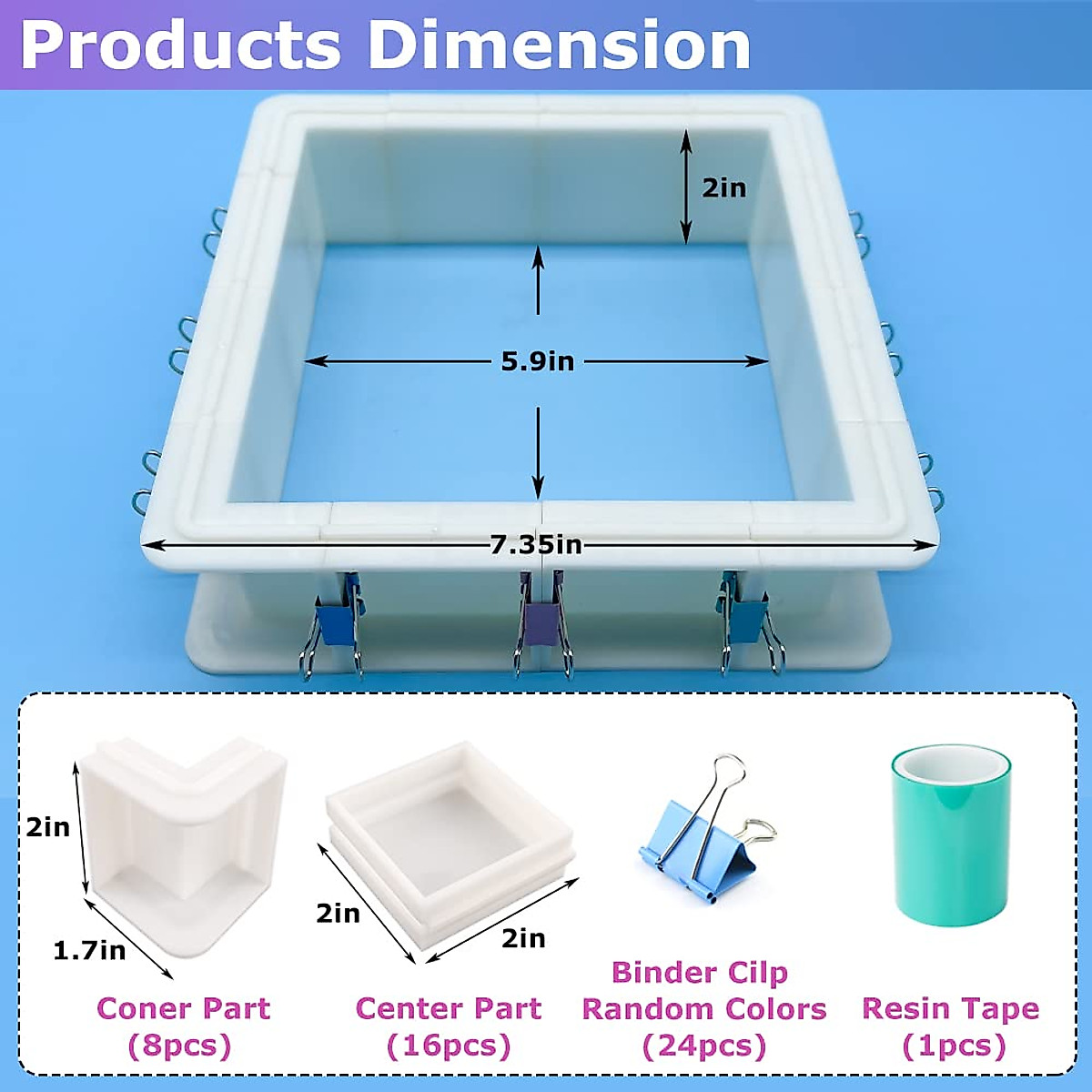 Nomanak 2-Pack Adjustable Mold-Housing for Silicone Molds-Making - Silicone Molds, Mold Making Silicone Rubber, Mold Housing Kit, Housing Frame for DIY Candle Molds, Soap Molds Making, Resin Molds.