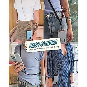 Smartish Phone Lanyard - Case Clinger - Universal iPhone Holder with Detachable Crossbody Shoulder Neck Strap - Gold Snake Chain