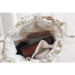 Straw Bags for Women Hand-woven Bucket Straw Bag Small Straw Tote Summer Beach bag