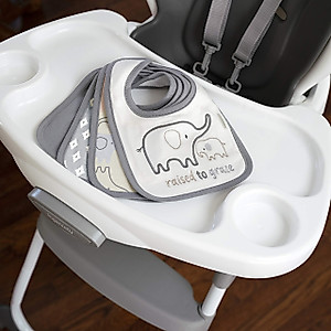 Easy Eater 4-Pack Absorbent Terry-Backed Cotton Baby Bib Set for Eating or Teething - Grazer