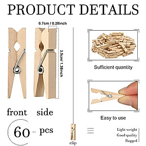 61 Pieces Don't Say Baby Sign 5 x 7 Inch Baby Shower Games and 60 Mini Clothespins Shower Games for Guests Prizes with Baby Shower Pins for Gender Reveal Favors Party Decorations (Greenery Style)