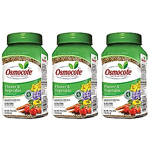 Osmocote 277160 Flower and Vegetable Smart-Release Plant Food, 14-14-14, 1-Pound Bottle (Pаck of 3)