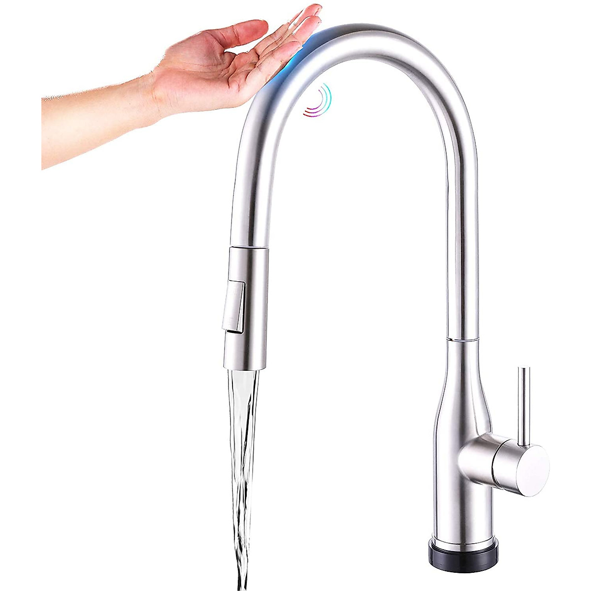 Touchless Kitchen Faucet,Touch Faucet for Kitchen Sink with Pull Down Sprayer, Kitchen Sink Faucets with Pull Out Sprayer,Brushed Nickel Stainless Steel Kitchen Faucets