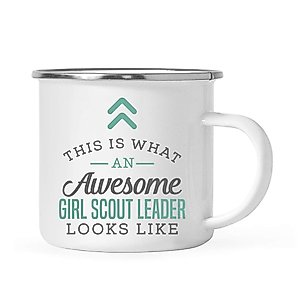 Andaz Press 11oz. Stainless Steel Campfire Coffee Mug Gift, This is What an Awesome Girl Scout Leader Looks Like, 1-Pack, Birthday Gift Ideas Coworker Him Her, Includes Gift Box