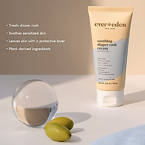 Evereden Soothing Diaper Rash Cream 3.0 oz | Clean and Unscented Diaper Care | Non-toxic and Fragrance Free