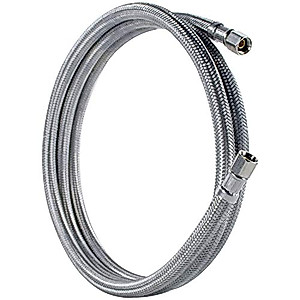Certified Appliance Accessories Ice Maker Water Line, 5 Feet, PVC Core with Premium Braided Stainless Steel, Silver