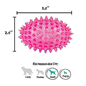 Gnawsome™ 3.5” Spiky Squeaker Football Dog Toy - Small, Cleans Teeth and Promotes Good Dental and Gum Health for Your Pet, Colors will vary