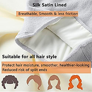 Facecozy Satin Lined Slouchy Knit Beanie Hat Wool Blend Winter Hat for Women Beanies Soft Wool Skull Beanies Cap (Light Grey)