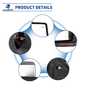 LUJUNTEC Tow Mirrors Replacement fit for 2004-2015 For Ford For F-150 Pickup Truck Pickup Towing Mirrors Driver Left and Passenger Right Side Power Adjusted Heated Turn Signal Light Chrome