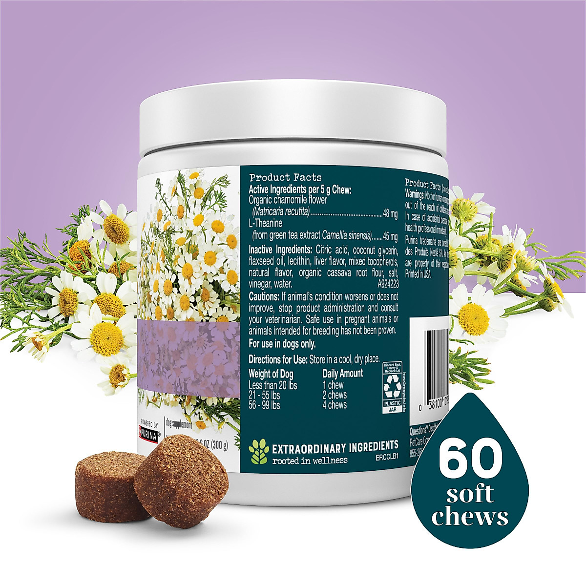 EverRoot By Purina Calming Dog Supplements Soft Chews - 10.6 oz. Canister