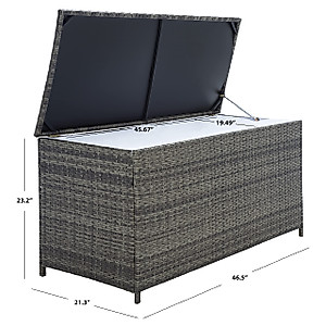 SAFAVIEH Outdoor Collection Oliveira Grey/White Cushion Box