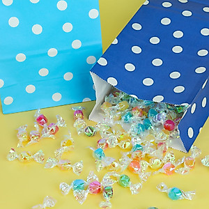 LovesTown 45PCS Paper Treat Bags with Stickers, Colorful Party Favor Bags Goody Bags Polka Dot Paper Bags for Birthday Baby Shower Wedding