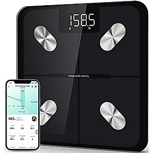 Etekcity Smart Scale For Body Weight And Fat, Digital Bathroom Scale Accurate To 0.05lb/0.02kg Weighing Machine For People's Muscle BMI, Bluetooth Electronic Body Composition Monitor, 400lb