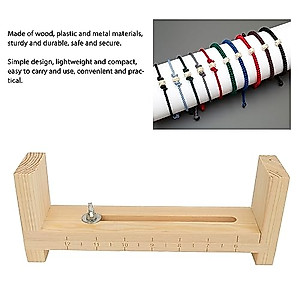 Alomejor Wooden Paracord Bracelet Jig Adjustable Craft Tool Kit for DIY Braiding Weaving Simple Portable with Adjustable Distance Slider