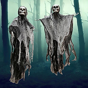 GiftExpress 2 Pack 36" Halloween Hanging Skeleton Grim Reaper, Halloween Skeleton Decorations for Haunted House Prop Indoor/Outdoor