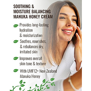 Wild Naturals Manuka Honey Moisturizer for Dry, Sensitive Skin – Eczema Relief Face Cream – Soothing Cream for Redness & Irritation – Face, Hand & Body Moisturizer for Women & Men