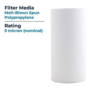 SpiroPure SP-P5-478 5x2.5 5 Micron Spun Melt-Blown Polypropylene Sediment Water Filter Cartridge SDC-25-0505 P5-478 155030-43 (Case of 24)