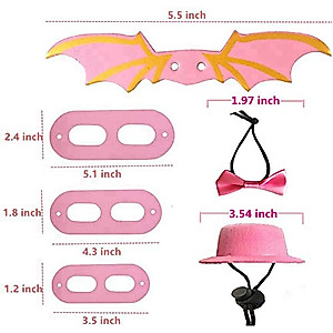 Valentine's Day Lizard Leash Harness Hat Bowtie Set - Bearded Dragon Valentine's Day Hat+Bowtie+3 Pack Reptile Harness Leash for Bearded Dragon Iguana Amphibians Small Animal Clothes Outfit (Pink)