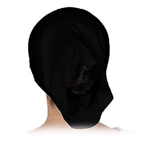 Yeieeo Slouchy Beanie for Women Fashion Under Scarf Hijab Cap Tube Shape Cap (Black)