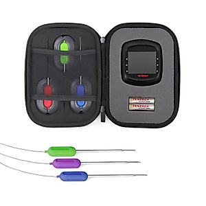 Tenergy Solis Digital Meat Thermometer, APP Controlled Wireless Bluetooth Smart BBQ Thermometer w/ 6 Stainless Steel Probes, Large LCD Display, & Carrying Case, Cooking Thermometer for Grill & Smoker