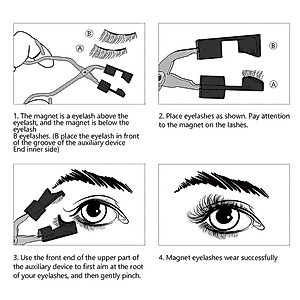 Davocy Magnetic Eyelashes Applicator Tool Kit, 8D Quantum Magnetic Eyelashes Partner, Glue-free Magnetic Eyelash Clip with 2 Pairs Quantum Soft Magnetic Eyelashes.