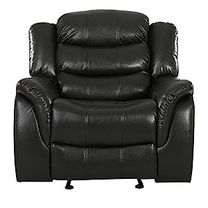 GDFStudio CHRISTOPHER KNIGHT HOME Great Deal Furniture Merit Black Leather Recliner/Glider Chair