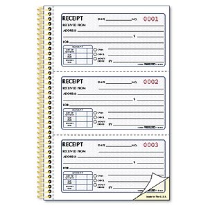 Rediform Gold Standard Money Receipt Book, 2.75" x 5", 225 Numbered Duplicates (8L829)