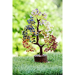 Chakra Tree of Life - Crystal Tree for Positive Energy - Seven Chakra Tree - 7 Chakra Tree, Money Tree, Feng Shui Decor, Chakra Stones, Crystals and Healing Stones, Premium Meditation Accessories