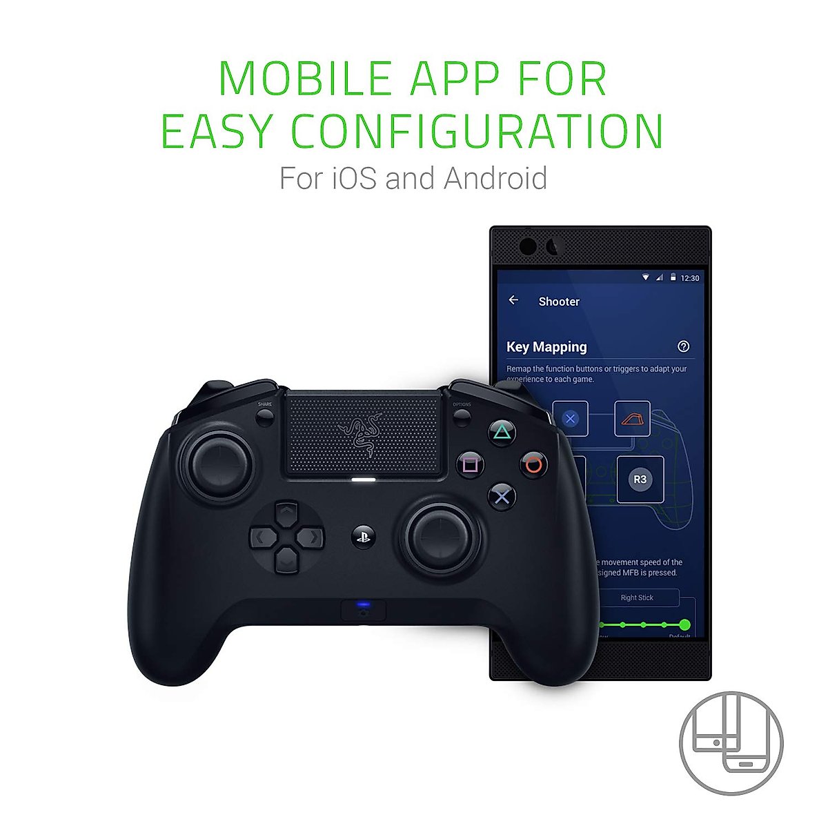 Razer RZ06-02610100-R3G1 Raiju Tournament Edition Wireless and Wired Gaming Controller with Mecha Tactile Action Buttons, Interchangeable Parts and Quick Control Panel, Black