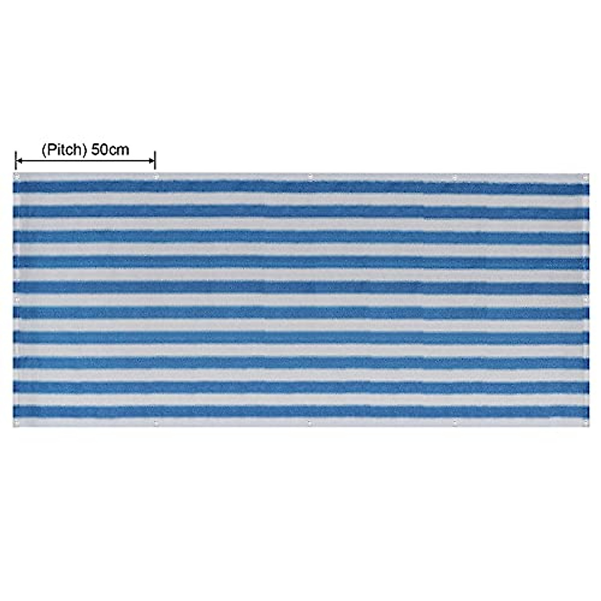 ALBN Balcony Privacy Screen Cover, Fits Apartment Railings, Patio Decking, HDPE Breathable UV Protection with Cable Ties, Height 75cm/90cm (Color : Blue-White, Size : 75x400cm)