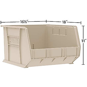 Akro-Mils 30270 AkroBins Plastic Hanging Stackable Storage Organizer Bin, 18-Inch x 16-Inch x 11-Inch, Yellow, 3-Pack