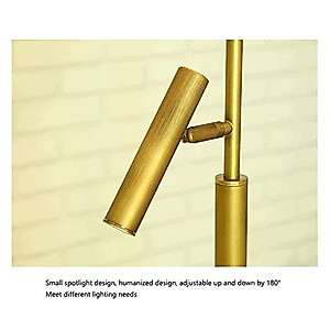 GRFIT Floor Lamp Standing Lamp Spherical Stick Floor Lamp Ontemporary LED Standing Light for Bedrooms Offices Antique Brass Indoor Pole Light ，H 68.2", Gold Modern Standing Lamp Retro Floor lamp