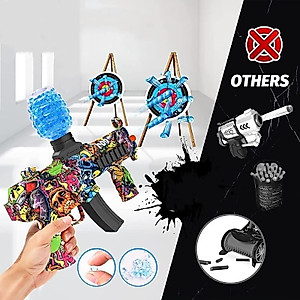 Rilatll Electric Gel Ball Blaster Splat Orby Gun Automatic, Outdoor Water Play Toys for Backyard Lawn, Outside Activities Games for Adults and Family, Christmas & Birthday Ideas for Ages 14+, GBN01