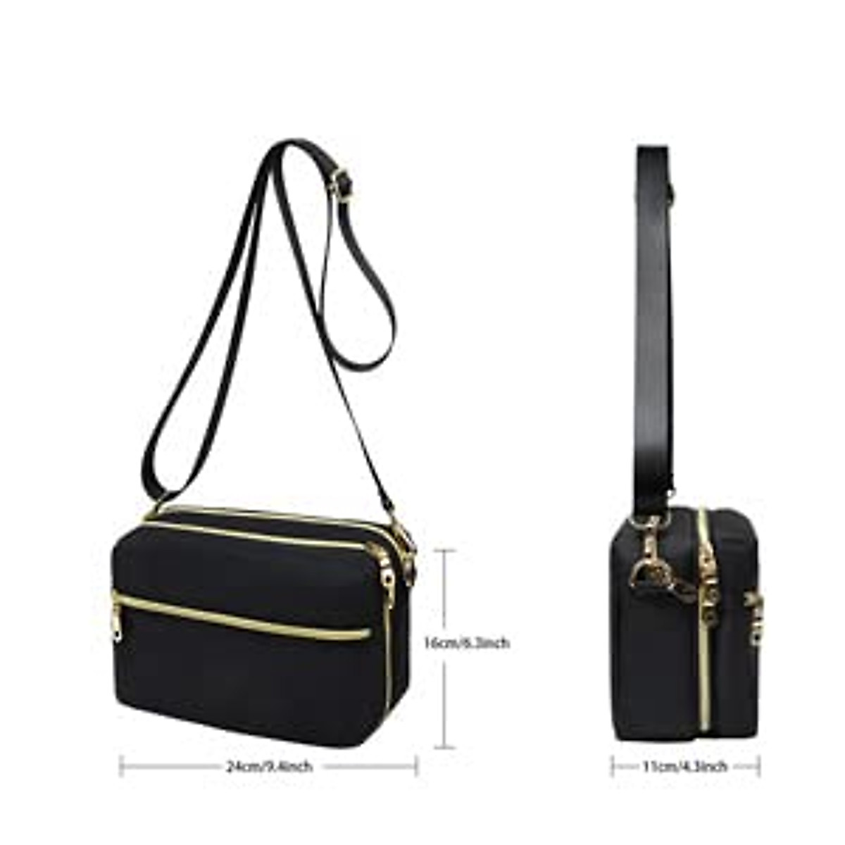 YANAIER Functional Multi Pocket Crossbody Bag for Women Stylish Ladies Shoulder Messenger Bags Purse Burgundy