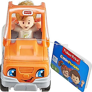 Fisher-Price Little People Toddler Toy Help A Friend Pick Up Truck Orange Vehicle & Figure for Pretend Play Ages 1+ Years