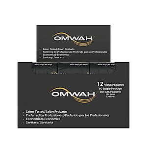 OMWAH Professional Neck Strips (1 Carton- 720 Pieces) - 12 Packs With 60 Per Pack for Hair Cutting, Barber and Salon Use
