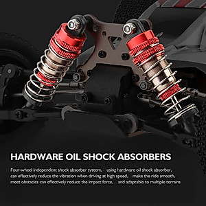 GoolRC WLtoys 144001 RC Car, 4WD 2.4GHz 60km/h High Speed Remote Control Car Off-Road RC Trucks, 1:14 Scale RC Buggy with RTR Aluminum Alloy Chassis 550 Motor Gifts for Adults (Red)